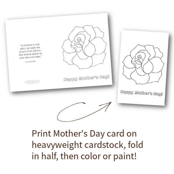 Printable Mothers Day Coloring Card