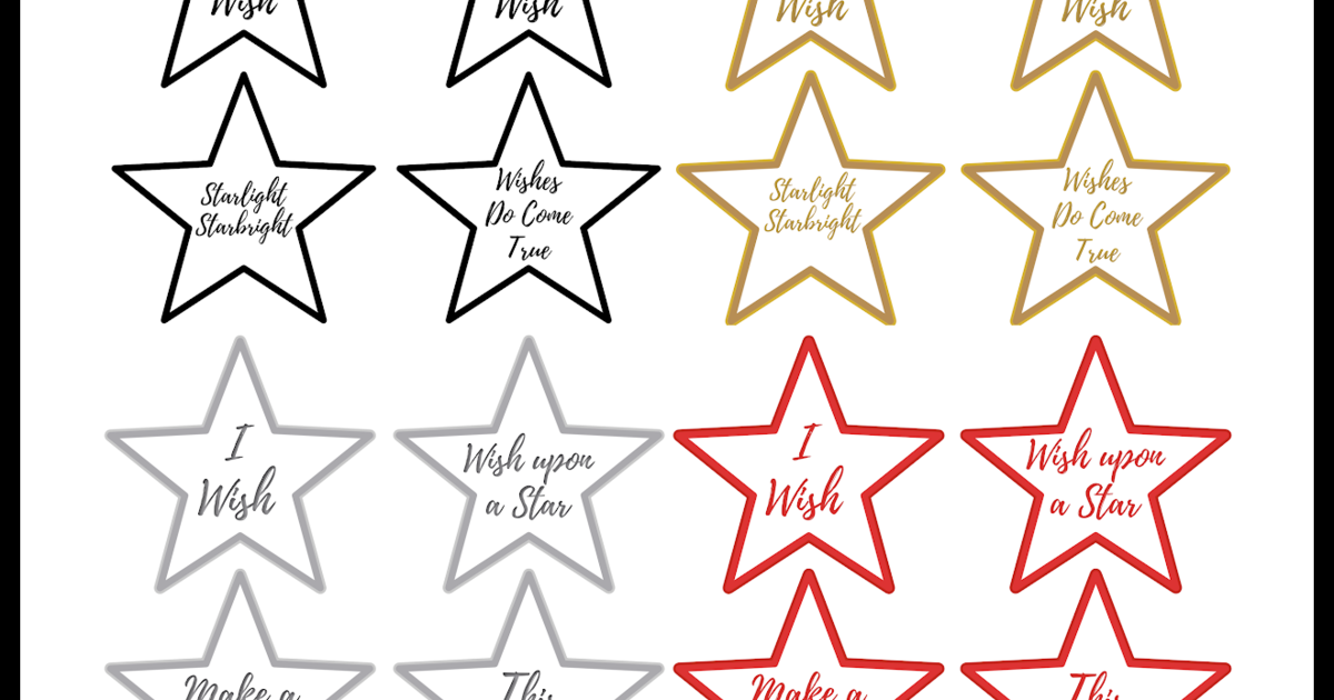 Star Wish Tree Ornaments Printable Set